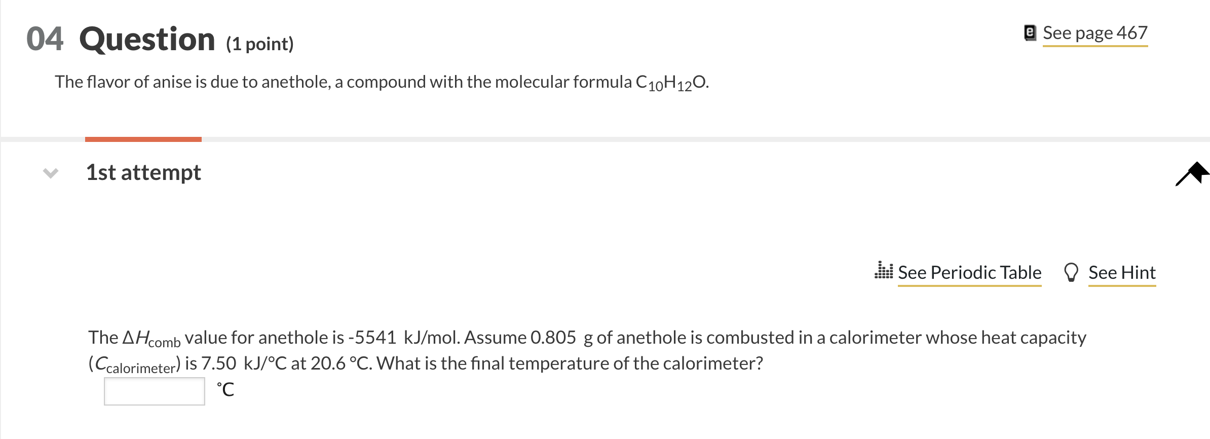 Solved 04 Question (1 point) e See page The flavor of anise | Chegg.com