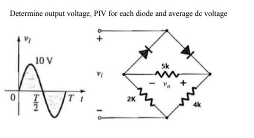 Solved Determine output voltage, PIV for each diode and | Chegg.com