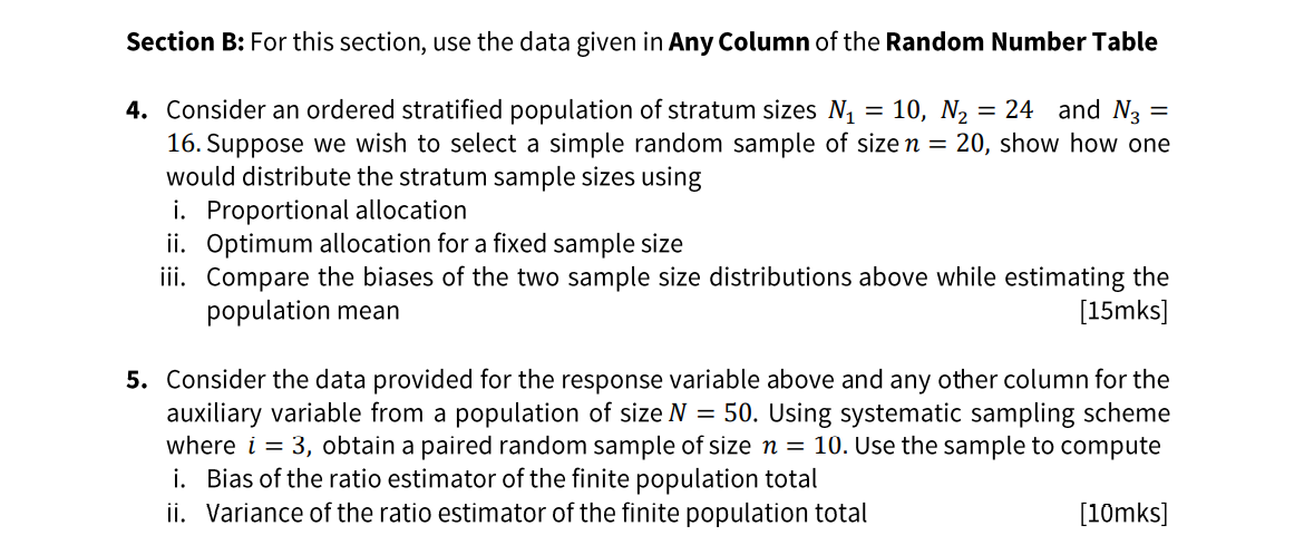 Solved Section B: For this section, use the data given in | Chegg.com