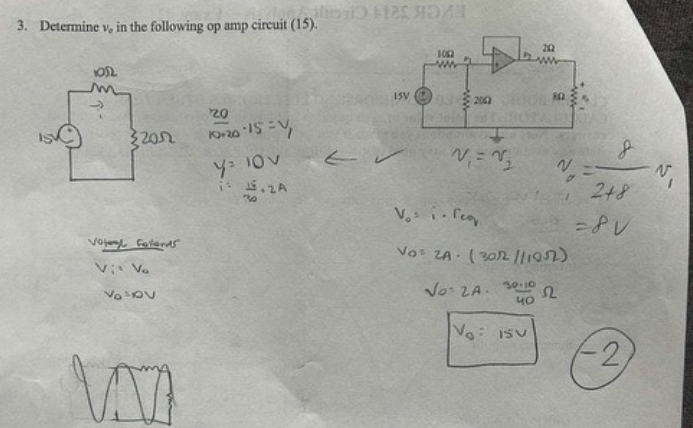 Solved Determine v0 in ﻿the following op ﻿amp circuit.I was | Chegg.com