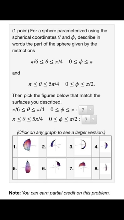 Solved (1 point) For a sphere parameterized using the | Chegg.com