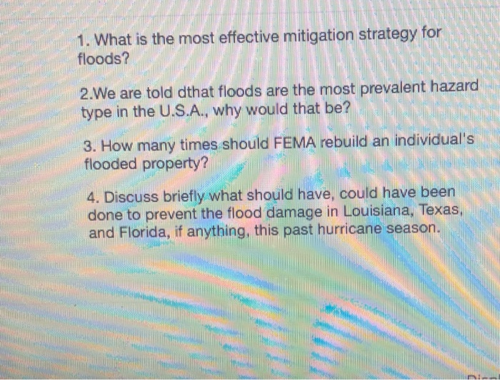 Solved 1. What is the most effective mitigation strategy for | Chegg.com