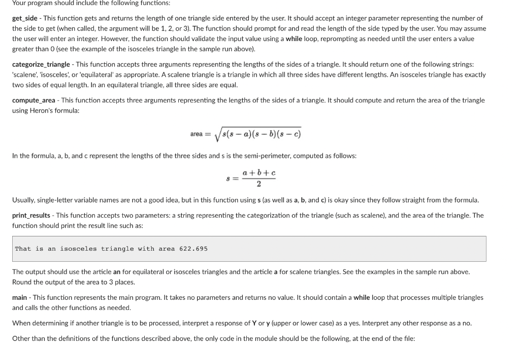 Solved Your program should include the following functions: | Chegg.com