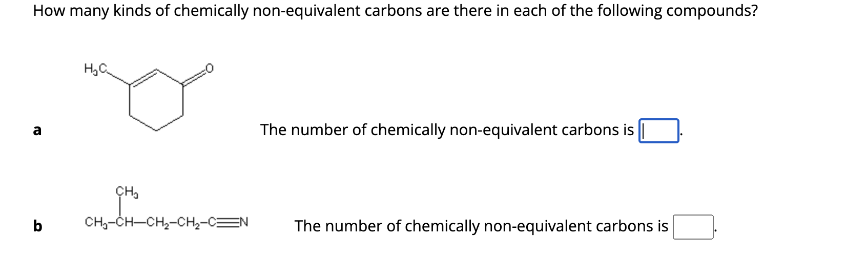 Solved How many kinds of chemically non-equivalent carbons | Chegg.com