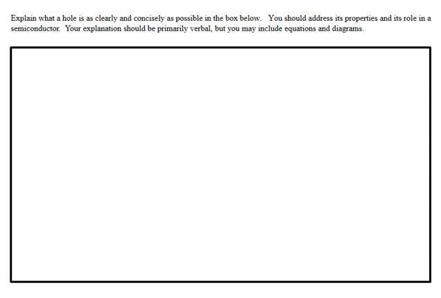 Solved Explain what a hole is as clearly and concisely as | Chegg.com