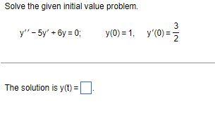 Solved Solve the given initial value problem. | Chegg.com