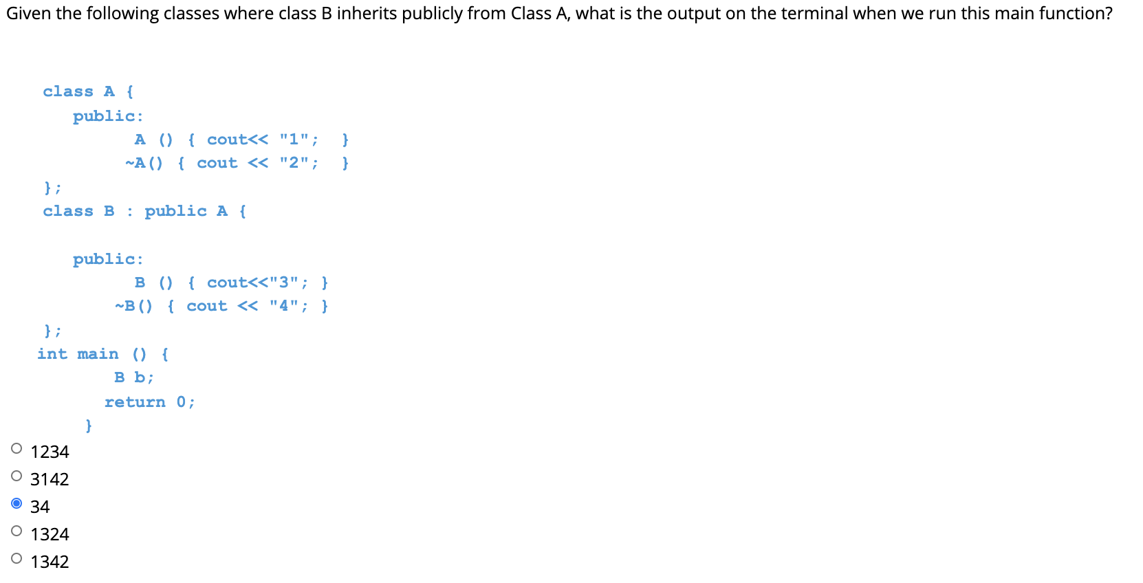 Solved Given the following classes where class B inherits | Chegg.com