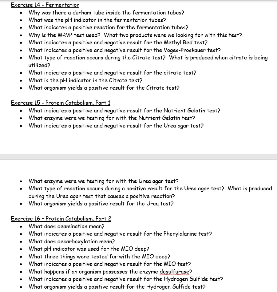 Solved . . Exercise 14 - Fermentation Why was there a durham | Chegg.com
