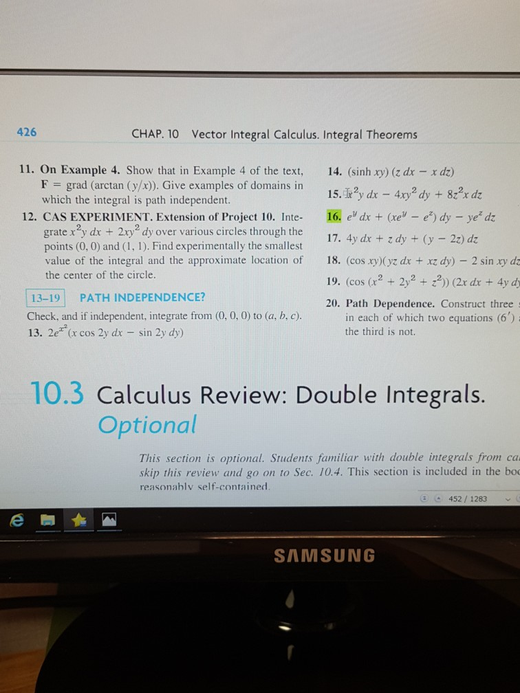 Solved CHAP. 10 Vector Integral Calculus. Integral Theorems | Chegg.com