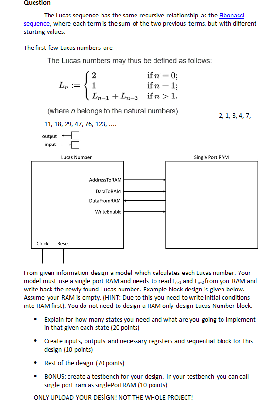 Question The Lucas sequence has the same recursive | Chegg.com