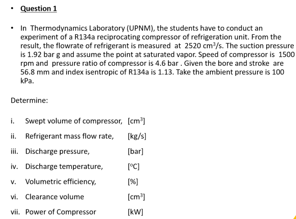 Solved Question 1 In Thermodynamics Laboratory (UPNM), the | Chegg.com