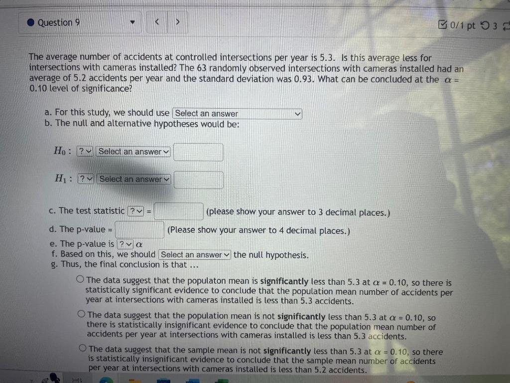 Solved The average number of accidents at controlled | Chegg.com
