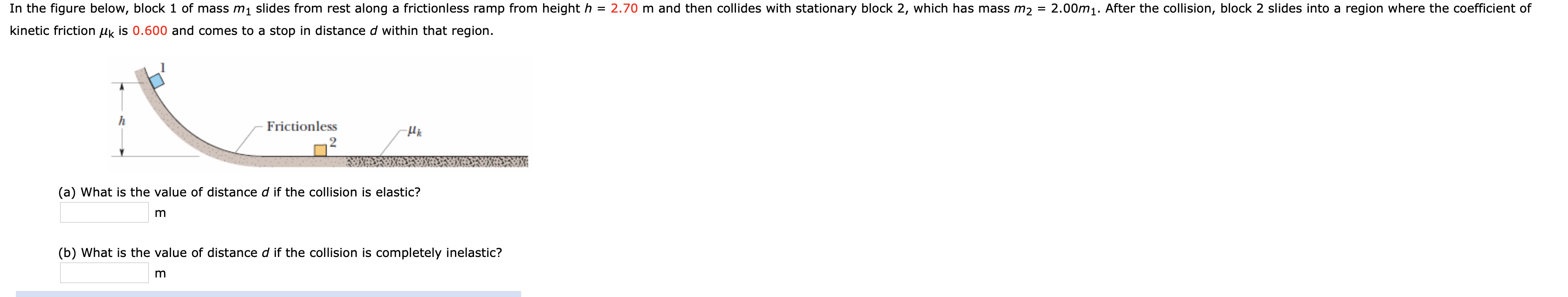 Solved 2.00m1. After the collision, block 2 slides into a | Chegg.com