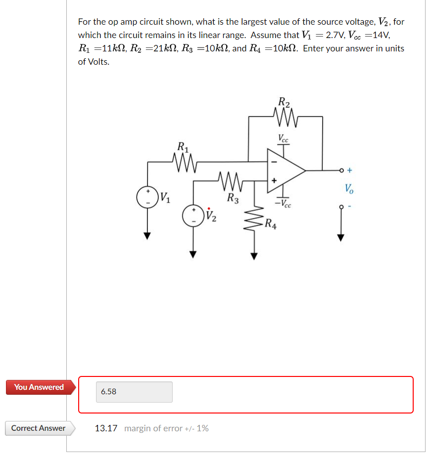 Solved For the op amp circuit shown, what is the largest | Chegg.com
