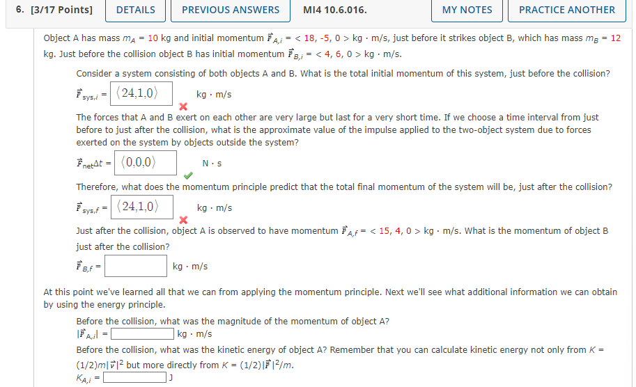 [solved] Jiect A Has Mass Ma 10kg And Initial Momentum Pa