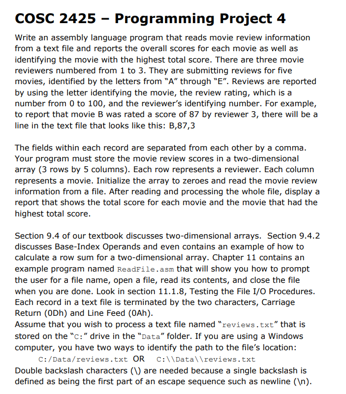 Solved Before you start, please build this in 32-Bit MASM | Chegg.com