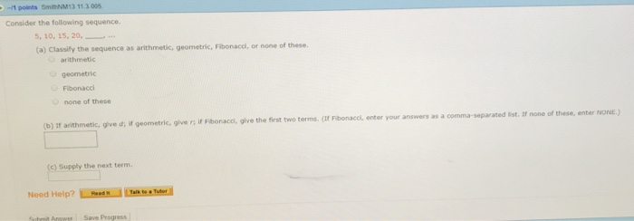 Solved -/1 points SmNM13 11 3005 Consider the following | Chegg.com