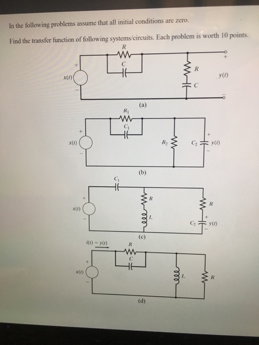 Solved In the following problems assume that all initial | Chegg.com