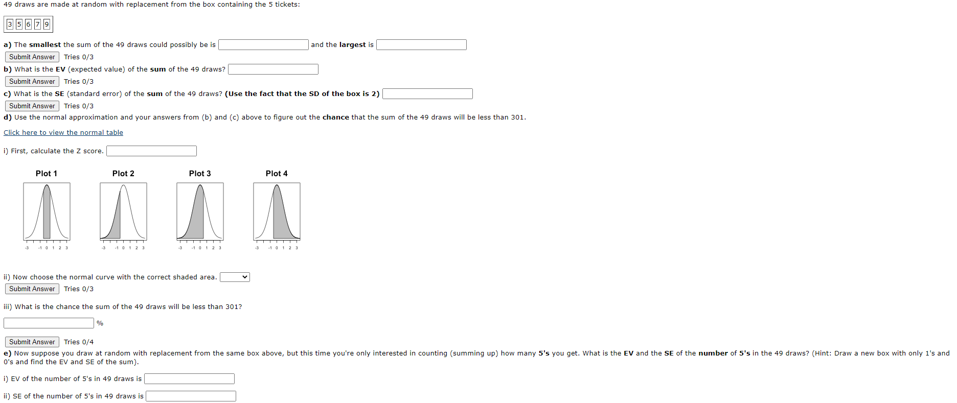 Solved 49 draws are made at random with replacement from the | Chegg.com
