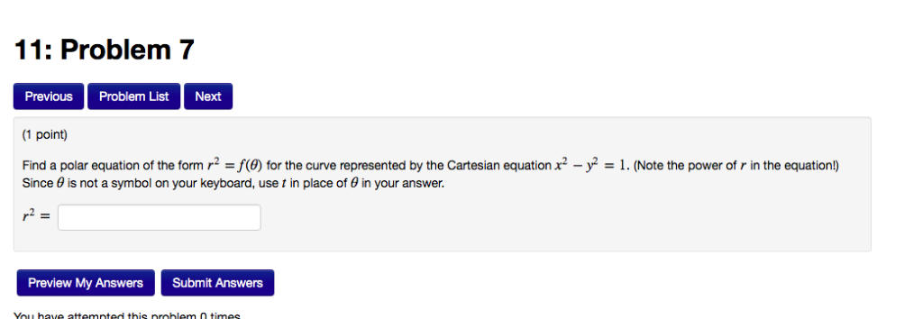 Solved 11: Problem 7 Previous Problem List Next 1 point Find | Chegg.com