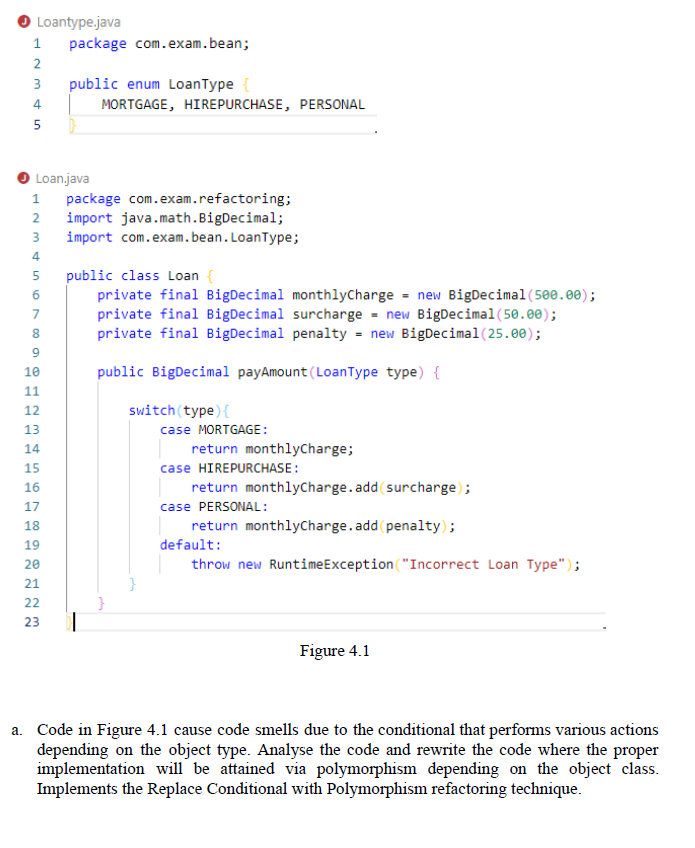 Solved (J) Loantype.java 1 package com.exam.bean; public | Chegg.com
