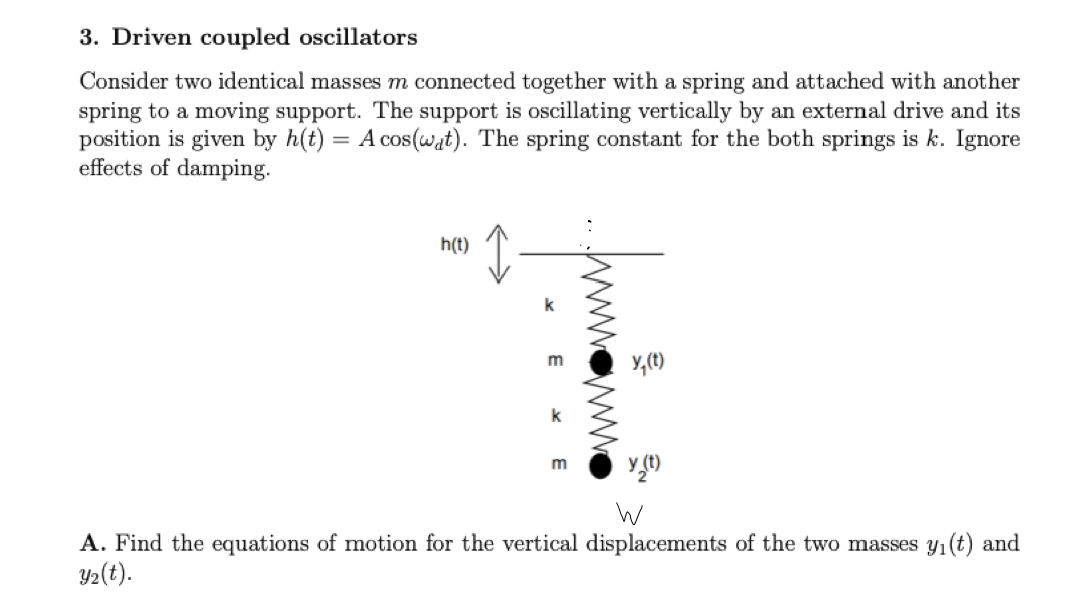 3. Driven coupled oscillators Consider two identical | Chegg.com