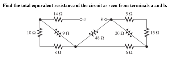 Solved Find the total equivalent resistance of the circuit | Chegg.com