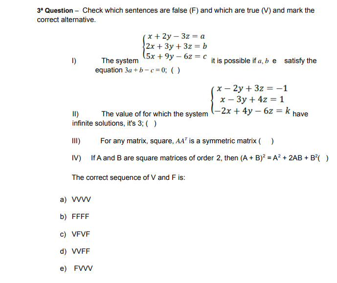 Solved 3a Question - Check which sentences are false (F) and | Chegg.com