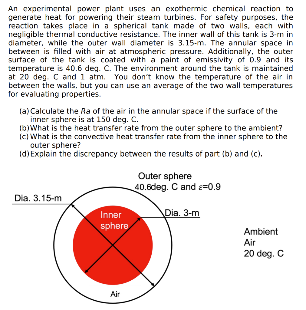 Solved An experimental power plant uses an exothermic | Chegg.com