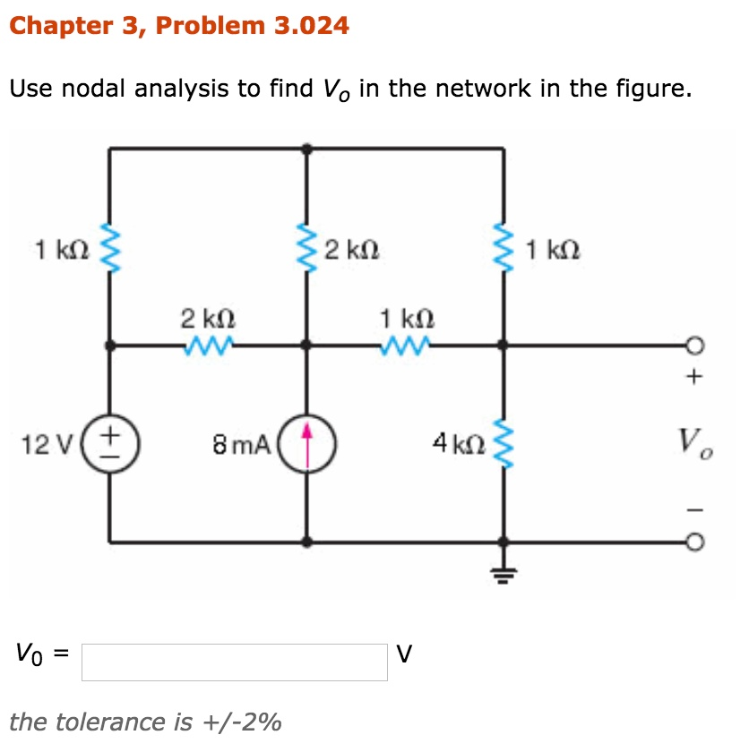 Solved Chapter 3, Problem 3.024 Use nodal analysis to find | Chegg.com