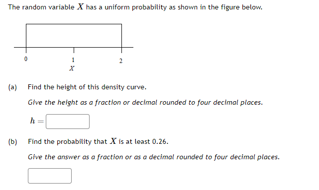Solved The random variable X has a uniform probability as | Chegg.com