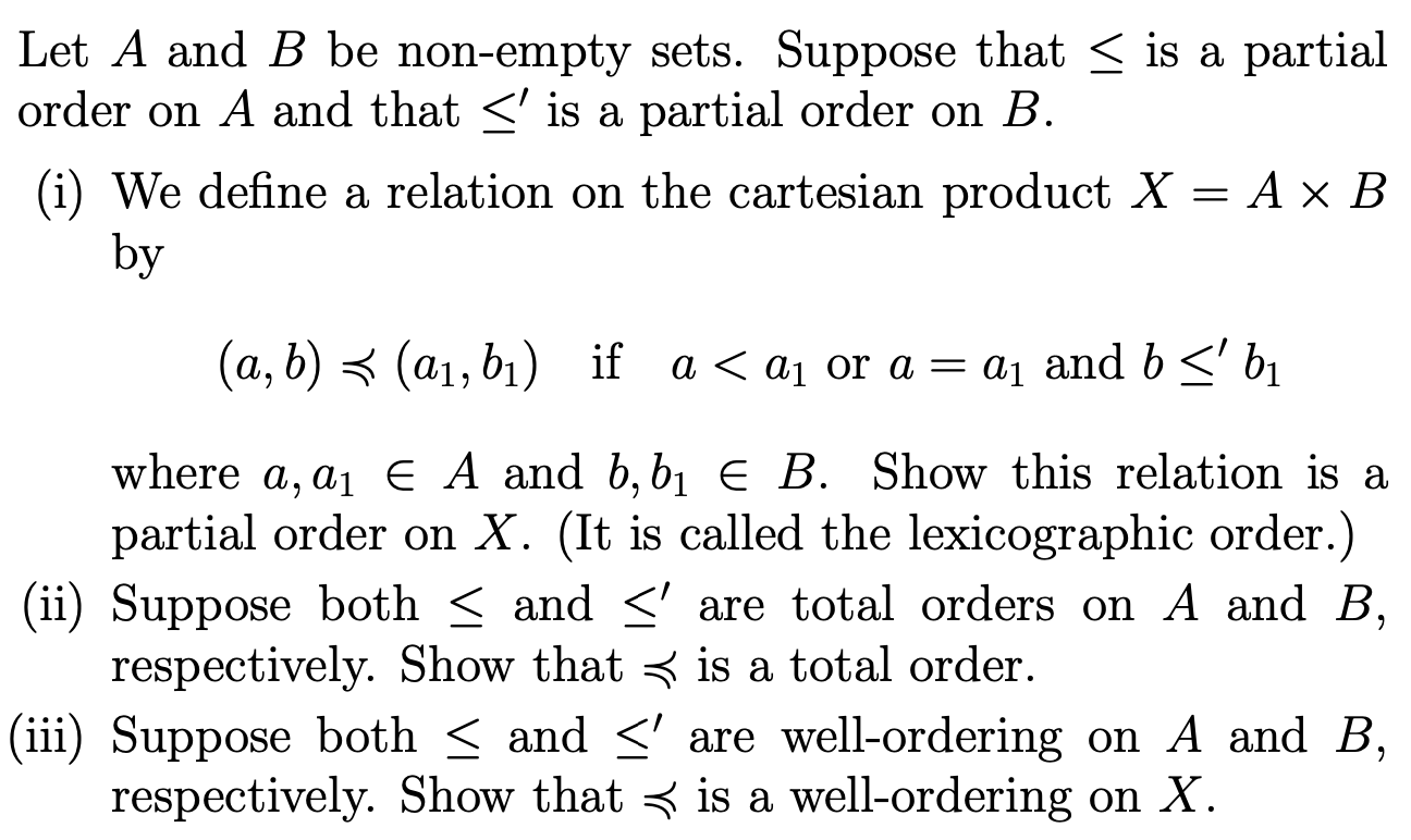 Solved Let A and B be non-empty sets. Suppose that