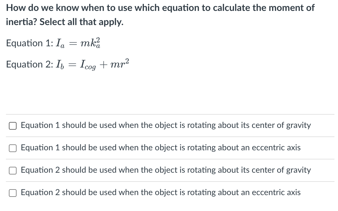 Solved How do we know when to use which equation to | Chegg.com