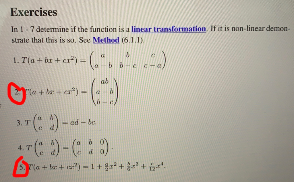 Solved Exercises In 1 -7 determine if the function is a | Chegg.com
