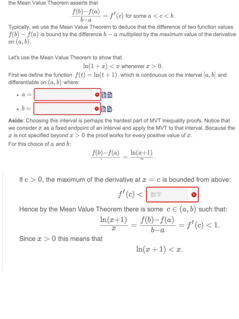 Solved the Mean Value Theorem asserts that f(b)-f(a) f'(c) | Chegg.com