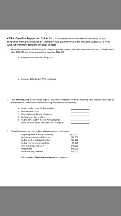 Solved Clicker Question Preparation Guide: Ch. 1 Clicker | Chegg.com Solved Clicker Question Preparation Guide: Ch. 1 Clicker | Chegg.com