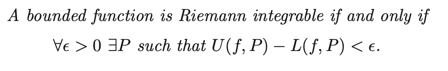 Solved A bounded function is Riemann integrable if and only | Chegg.com