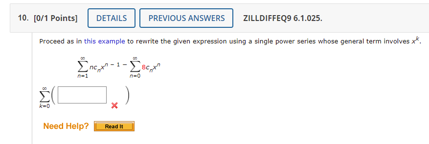 Solved 10. [0/1 Points] DETAILS PREVIOUS ANSWERS ZILLDIFFEQ9 | Chegg.com