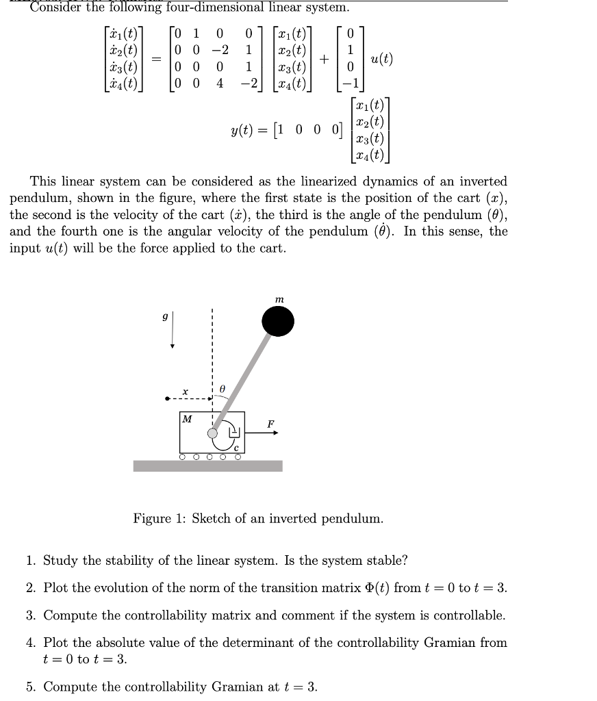 Solved onsider the following tour-dimensional linear system | Chegg.com