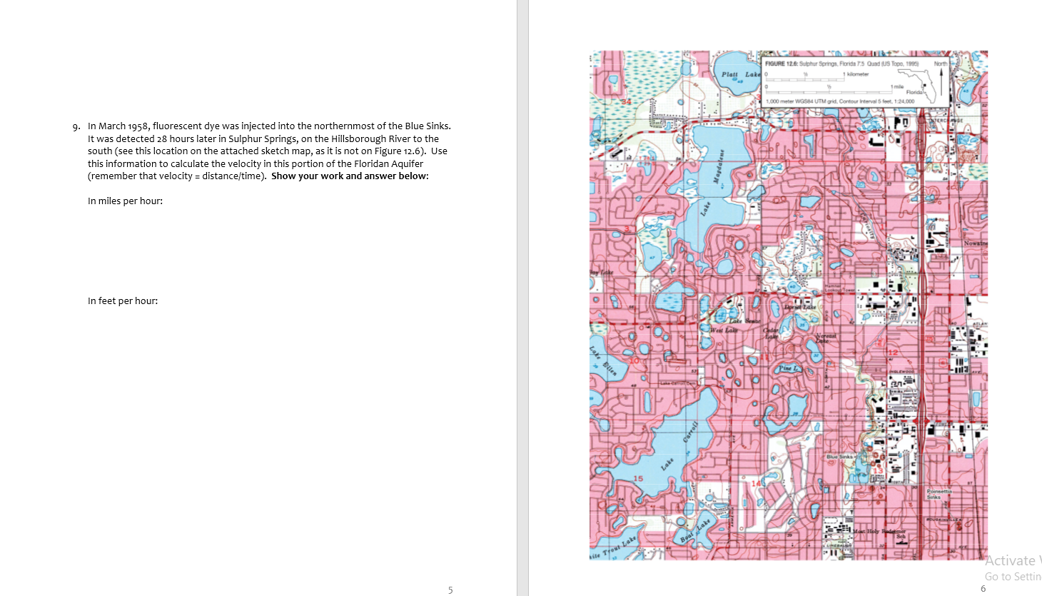 Solved Water Table Contours and Flow Lines A. Groundwater | Chegg.com