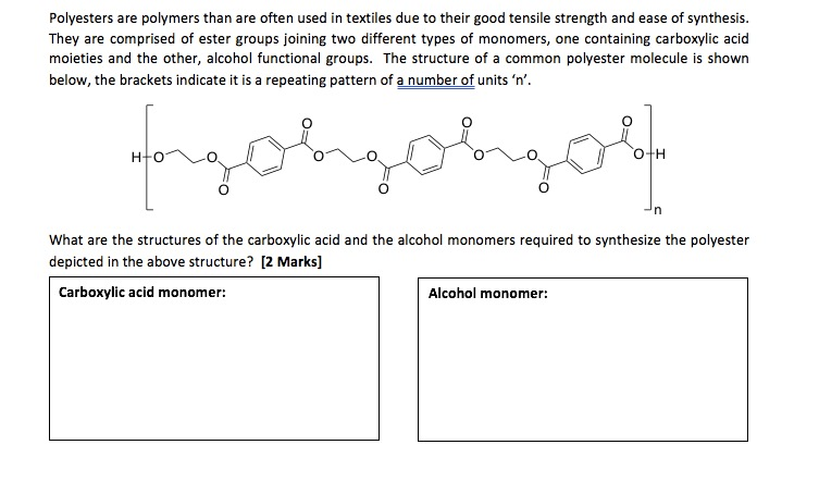 Solved Polyesters are polymers than are often used in | Chegg.com