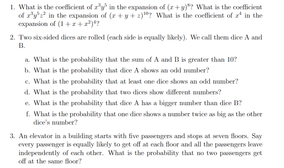 Solved What is the coefficient of x3y5 ﻿in the expansion of | Chegg.com