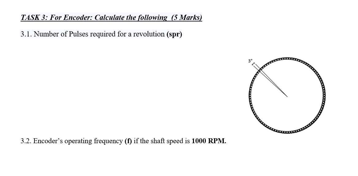 Solved TASK 3: For Encoder: Calculate the following (5 | Chegg.com