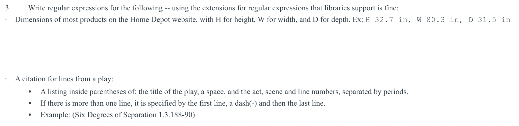 3. Write regular expressions for the following - | Chegg.com