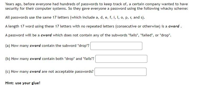 Solved Years ago, before everyone had hundreds of passwords | Chegg.com