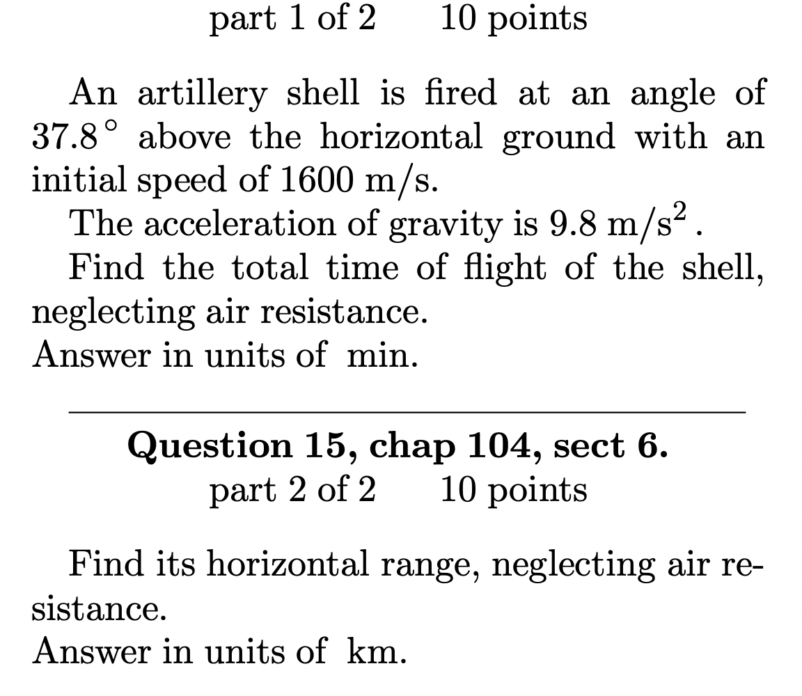 Solved An artillery shell is fired at an angle of 37.8∘ | Chegg.com