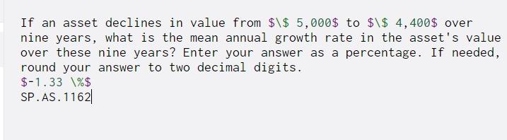 Solved If an asset declines in value from $\$ 5,000$ to $\$ | Chegg.com