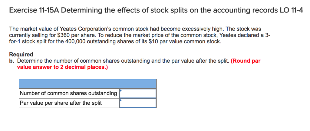 Solved Exercise 11-15A Determining the effects of stock | Chegg.com