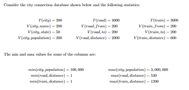 Solved Consider the city connection database shown below and | Chegg.com