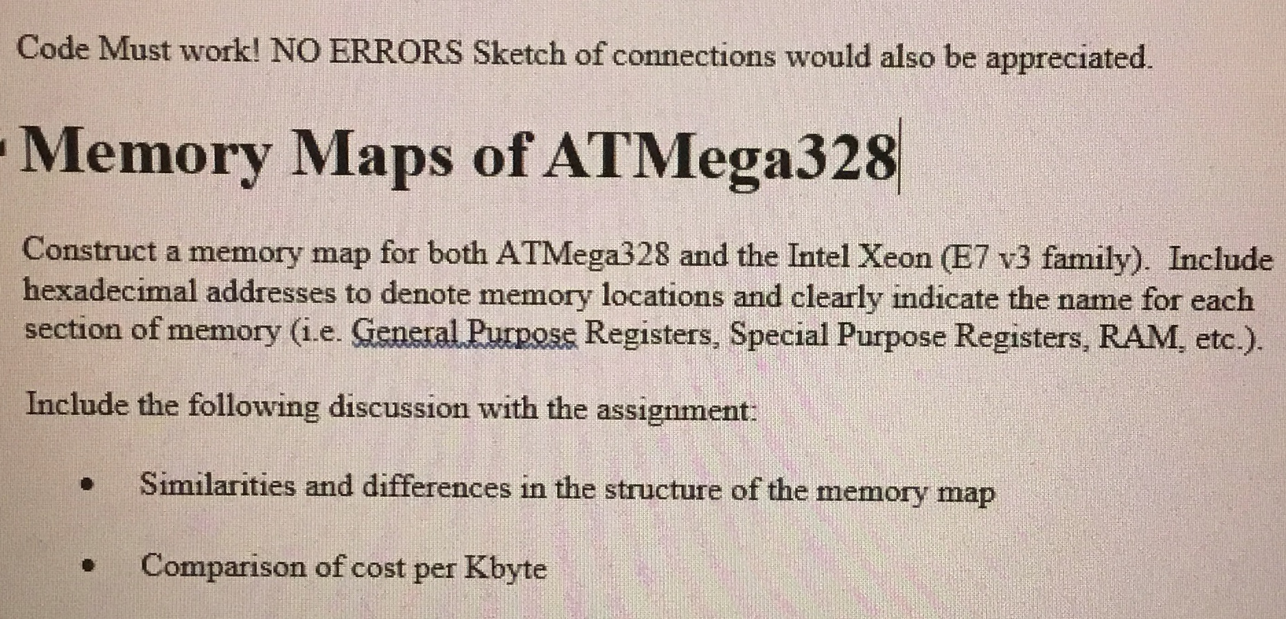 Solved Code Must work! NO ERRORS Sketch of connections would | Chegg.com